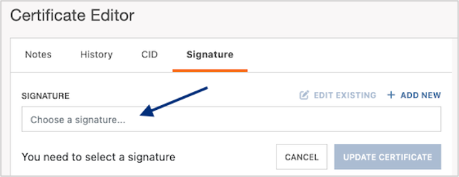 Updating the Signature
