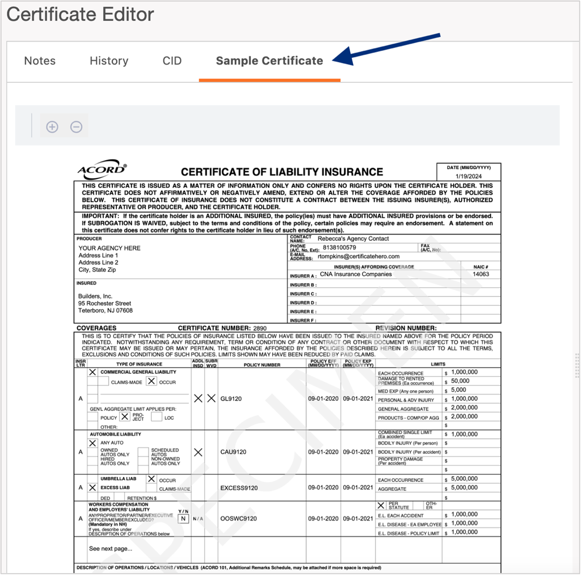 Sample Certificate