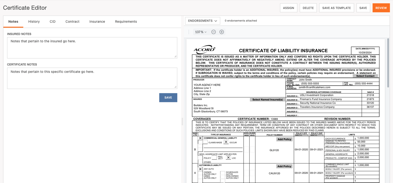 Certificate Editor Overview
